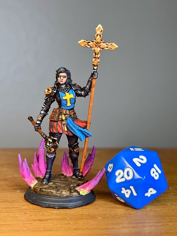 Painted Female Paladin Fighter Cleric Miniature, Pro Painted D&D DND ...