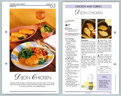 Dijon Chicken #63 Chicken - Simply Delicious 1992 IMP Ltd Recipe Card ...