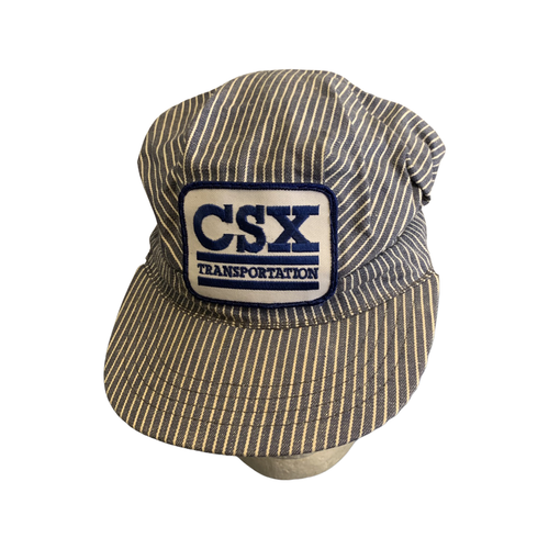 CSX Hat Train Engineer Conductor Hickory Stripe Snapback Vintage ...