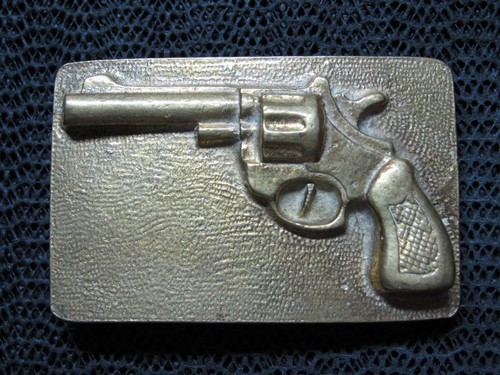 357 38 MAGNUM REVOLVER BRASS HIPPIE BELT BUCKLE! VINTAGE! RARE! 1970s ...