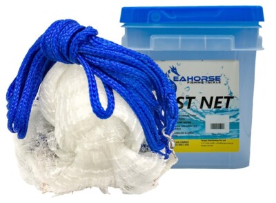 Seahorse Bottom Pocket 9ft Mono Cast Net with 3/4 Inch Mesh | eBay ...