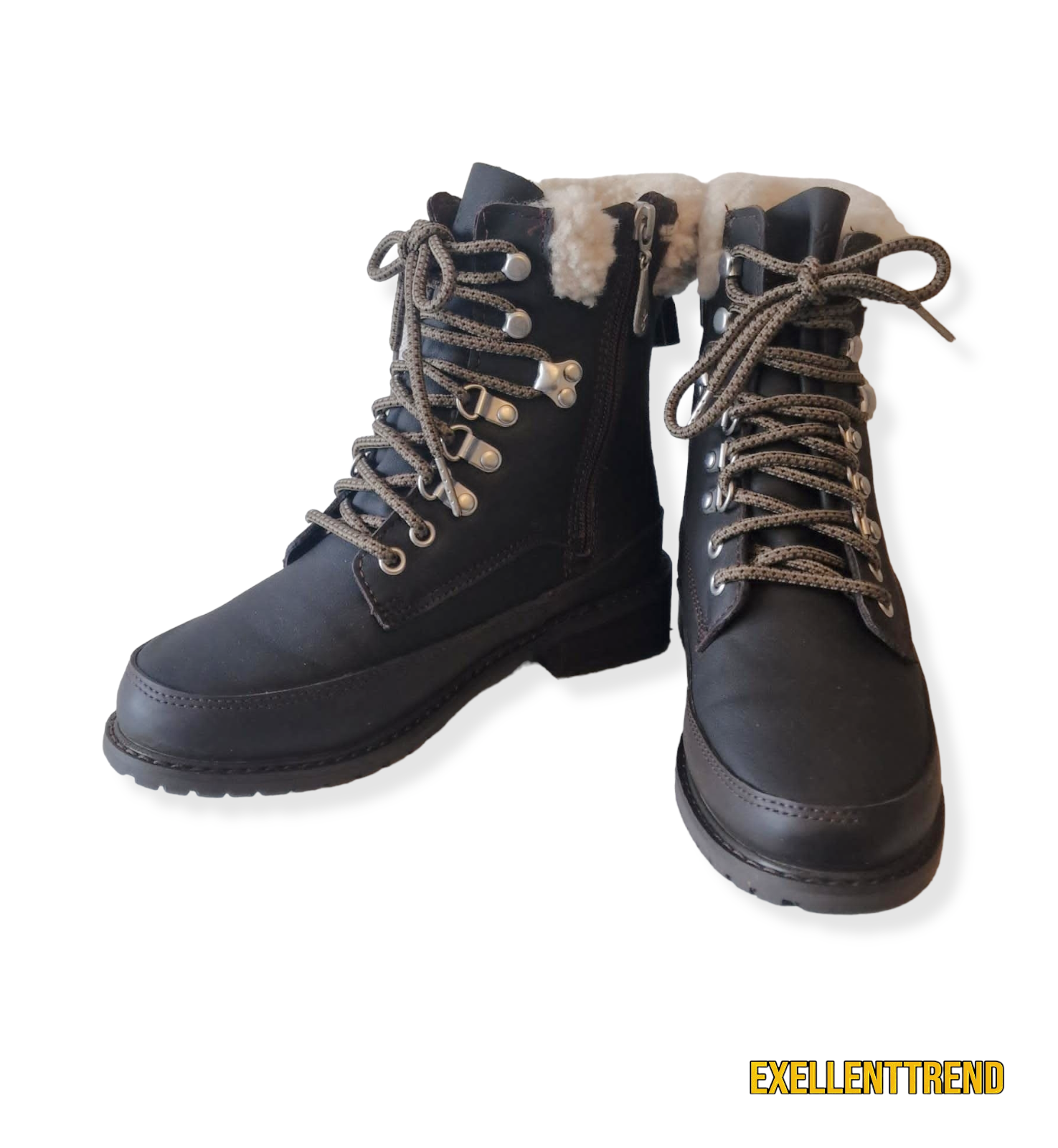 EMU Australia OKAB Leather DELUXE Ankle BOOTS Shoe Lace Up UNISEX ...