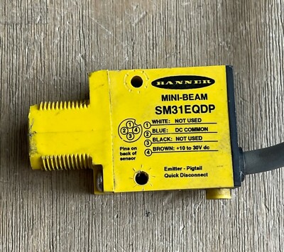 BANNER ENGINEERING SM31EQDP MINI-BEAM SENSOR EMITTER PIGTAIL QUICK ...