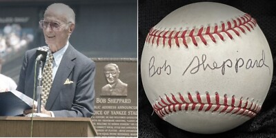 RARE Bob Sheppard (died 2010) PSA/DNA Signed Baseball Announcer New ...