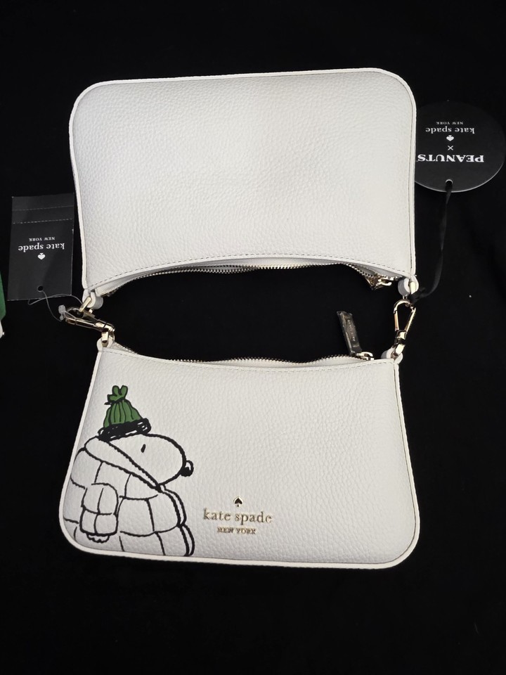 Kate Spade Peanuts Snoopy Duet Small Leather Crossbody Bag Cream/Multi ...