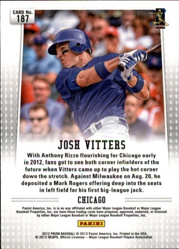 2012 Panini Prizm #187 Josh Vitters RC Rookie Card | eBay