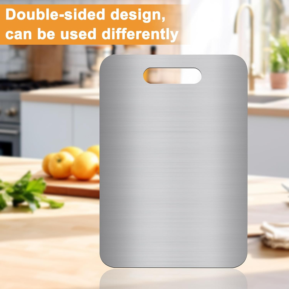 Tagliere Da Cucina in Acciaio Inox 304, Doppio Lato, Senza BPA, Ideale ...