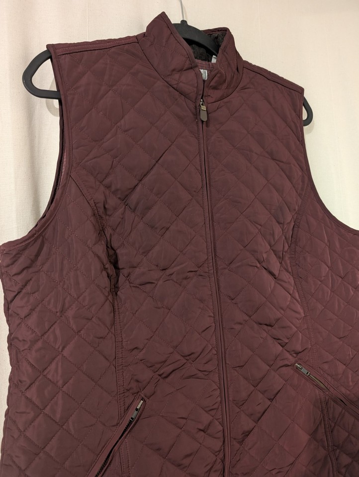 Orvis Vest Insulated Maroon Red Wine Quilted L Pockets Lightweight ...