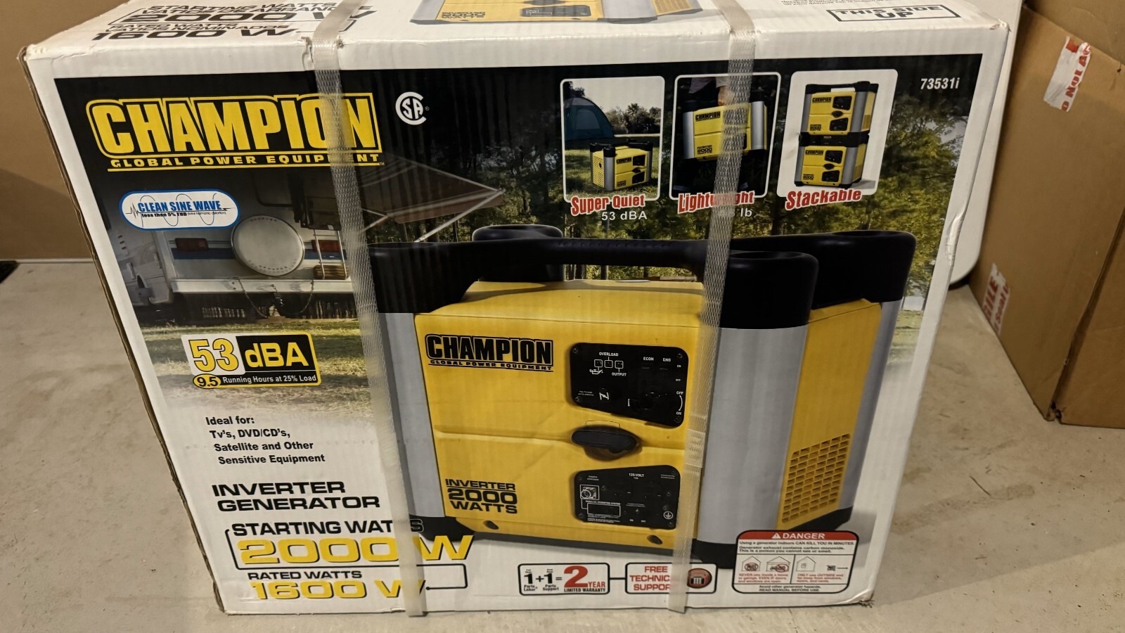 CHAMPION 73531i 2000 WATT PORTABLE STACKABLE INVERTER GENERATOR ...