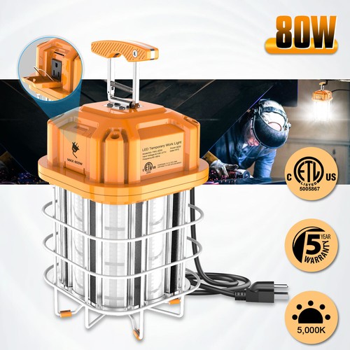 80W LED Temporary Work Light Portable Linkable Construction Jobsite ...