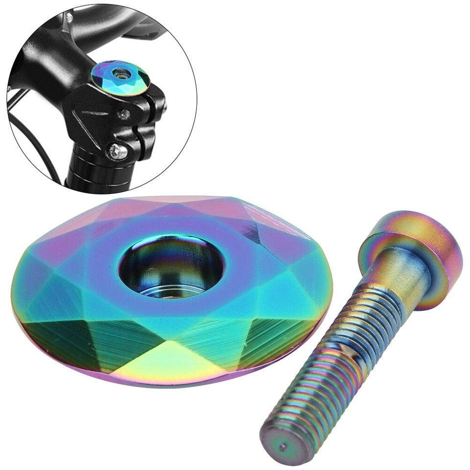 Aluminium Alloy Mountain Bike Headset Stem Top Cap Titanizing Cover ...