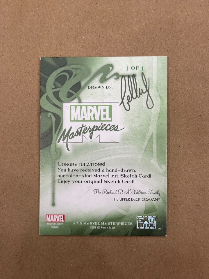 2018 UD MARVEL MASTERPIECES Sketch Card Wasp by Bella Rachlin 1/1 | eBay