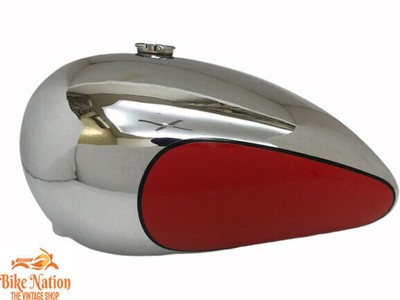 FIT FOR TRIUMPH T120TR6 BONNEVILLE CUSTOM RED PAINTED CHROME GAS TANK ...