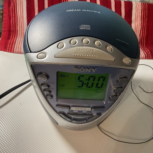 Sony Dream Machine ICF-CD843V CD Player Clock Radio AM/FM TV Weather ...