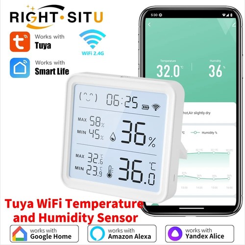Tuya Smart WiFi Temperature Sensor Humidity Detector Home Hygrometer ...