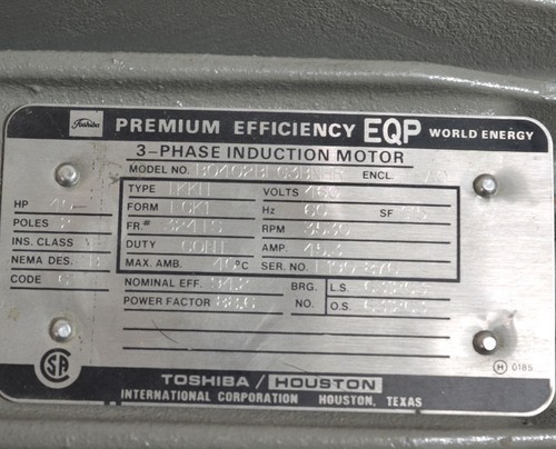 Toshiba EQP 40-Hp 3-Phase 3530-RPM 324TS Induction AC Motor TKKH ...