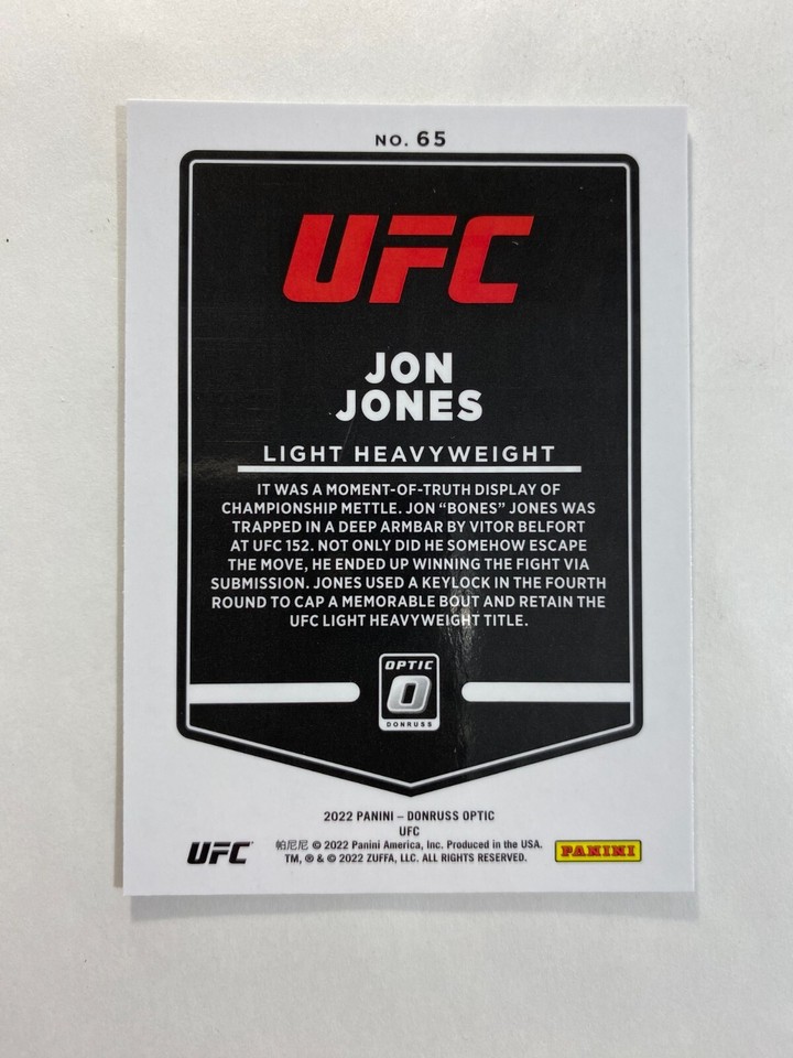 Jon Jones 2022 UFC Panini Donruss Optic #65 Card | eBay