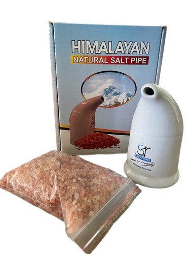 Himalayan Natural Salt Pipe/Inhaler with free 200g Salt - White Colour ...