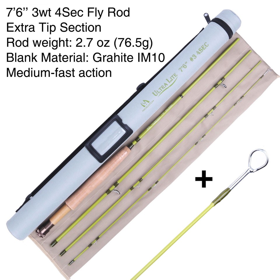 Maxcatch 1/2/3WT Fly Fishing Rod 6'/6'6"/7'/7'6" For Small Streams ...