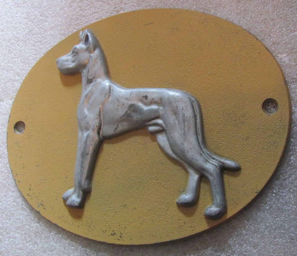 VINTAGE GREAT DANE TRUCK TRAILER BADGE EMBLEM ORNAMENT SIGN CAST METAL ...