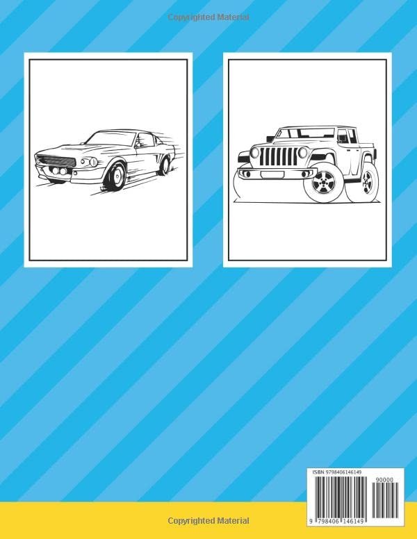 Cars Coloring Book For Kids Ages 4-8: A Fun Supercars and Classic Cars ...