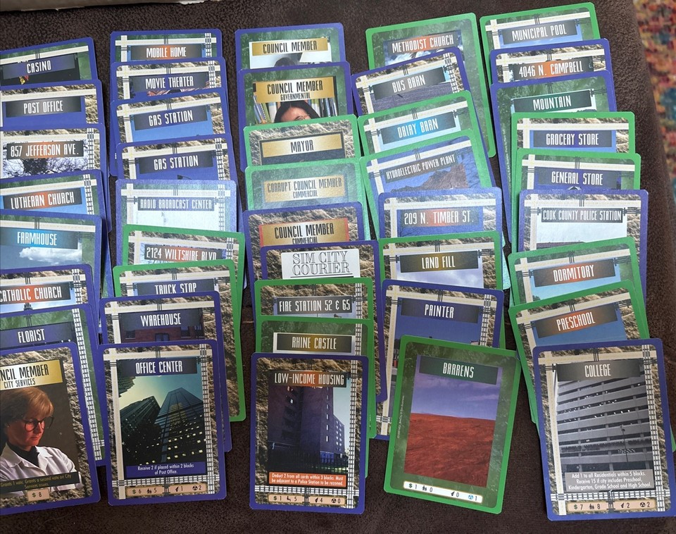 65 Assorted 1994 Sim City TCG Playing Game Cards! Rares! | eBay