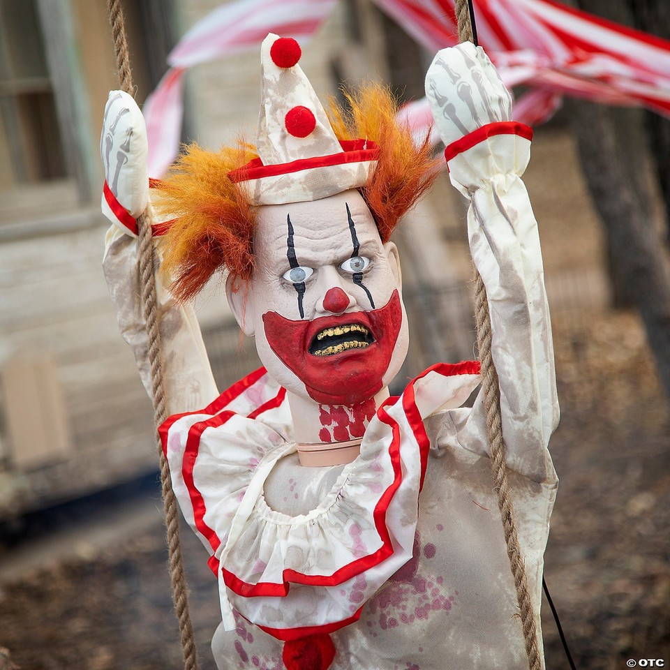 46" ANIMATED SWINGING HAPPY CLOWN HALLOWEEN PROP ANIMATRONIC | eBay