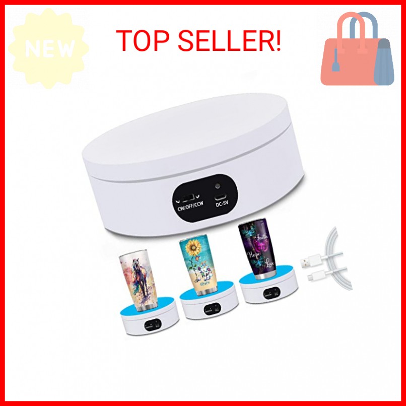 YVV Turner Cup Rotating Display Stand for Epoxy Glitter Tumbler, 360 ...