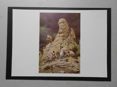 VINTAGE WESTERN ART PRINT: ' THE SAVAGE TAUNT' BY ARTIST FRANK McCARTHY ...