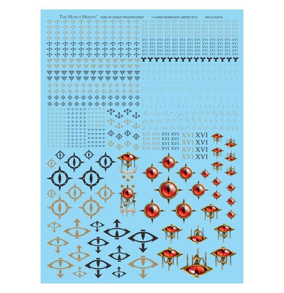 Sons Of Horus Transfer Sheet Horus Heresy Brand New Warhammer Games ...