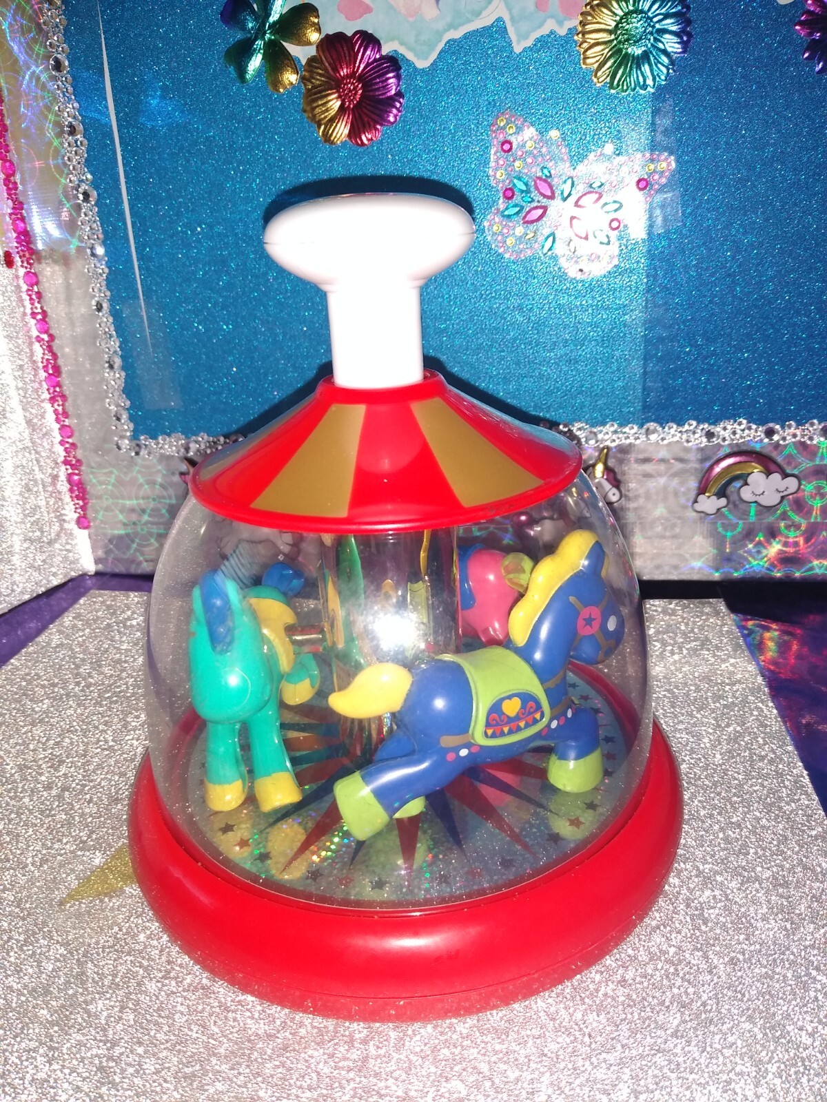 🦄Playgo / Toddler's Toys Circus Top Spinning {Merry-Go-Around} Horses ...