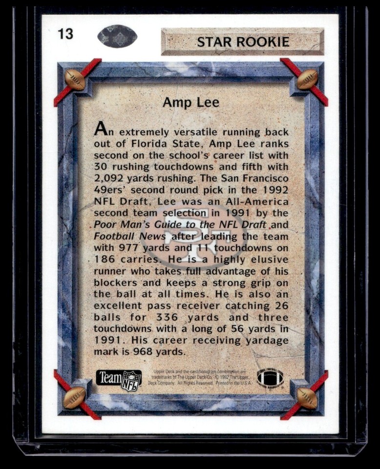 1992 Upper Deck #13 Autographed Amp Lee Trading Card | eBay