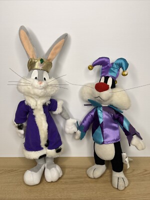 Looney Tunes Sylvester Jester Joker and Bugs Bunny Plush Toy Vintage ...