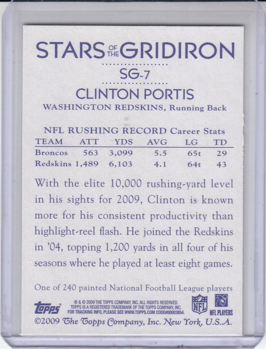 CLINTON PORTIS 2009 Topps National Chicle Stars of the Gridiron #SG7 ...