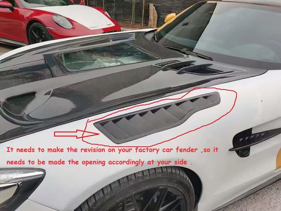 Carbon Fiber Front Vent Fender Side Air Flow Intake Vents For Mercedes ...