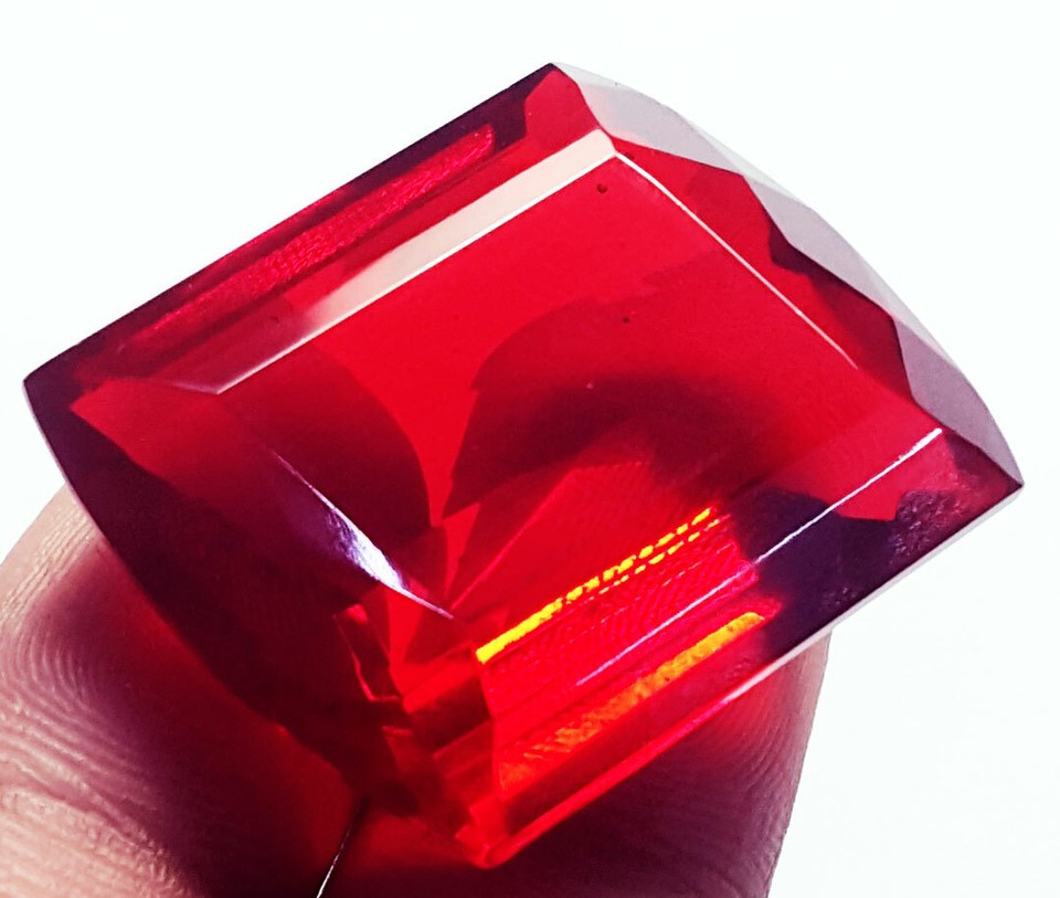 63.90 Ct Brazilian Red Topaz Fancy Cut Certified Loose Gemstone With ...