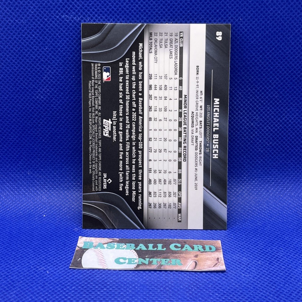 2023 Topps Chrome Black Michael Busch Rookie Card RC #89 Los Angeles ...