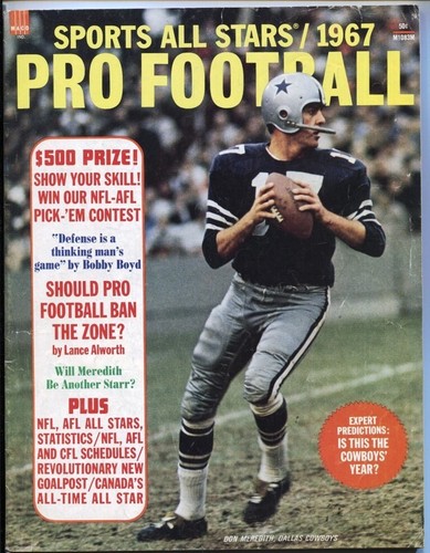 1967 Maco Sports All Stars NFL Pro Football magazine Don Meredith ...