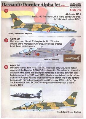 Print Scale Decals 1/72 DORNIER DASSAULT ALPHA JET Part 1 | eBay