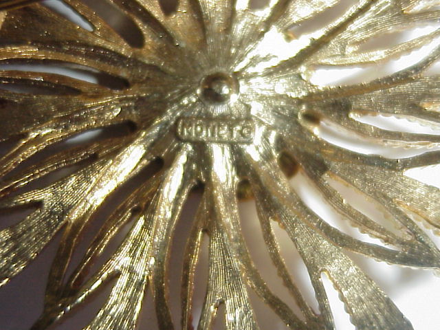 Vintage Signed Monet Flower Pin Goldtone Designer | eBay