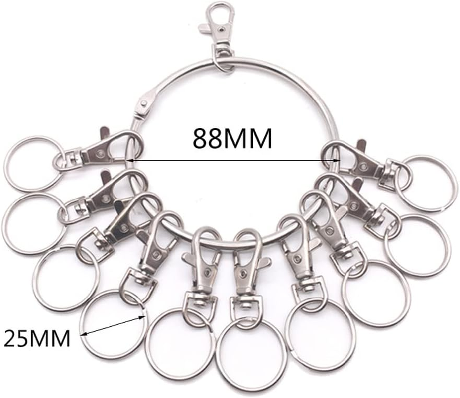 1PC Portable Metal Ring Key Organizer Holder with Swivel Clasps Janitor ...