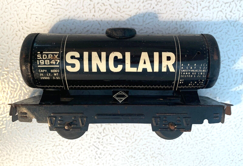 Marx 6 inch , Sinclair SDRX 19847 Black Tank Car, T&S couplers | eBay