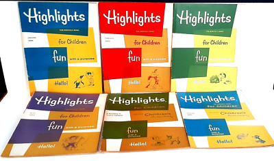 Highlights for Children 6 Issues 1964/ 1965 Activites, Stories, etc ...