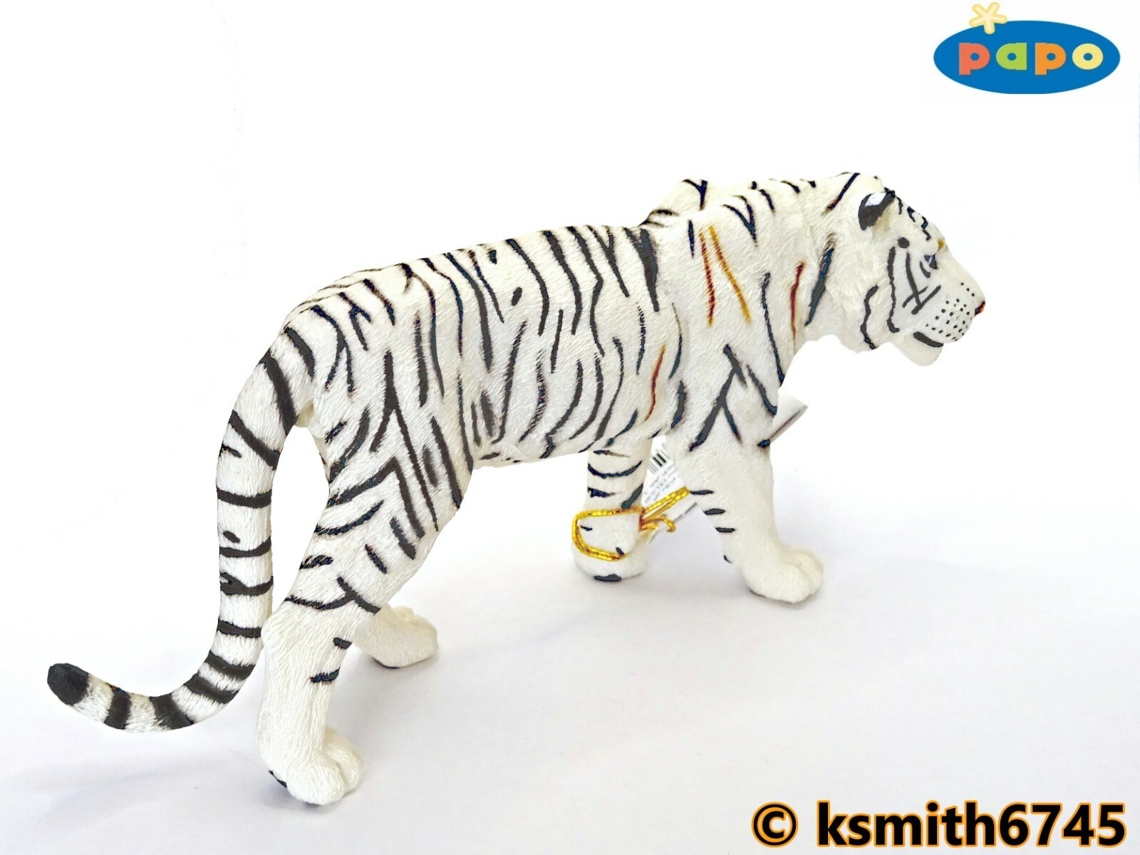 Papo WHITE TIGER solid plastic toy figure wild zoo animal cat * NEW *💥 ...