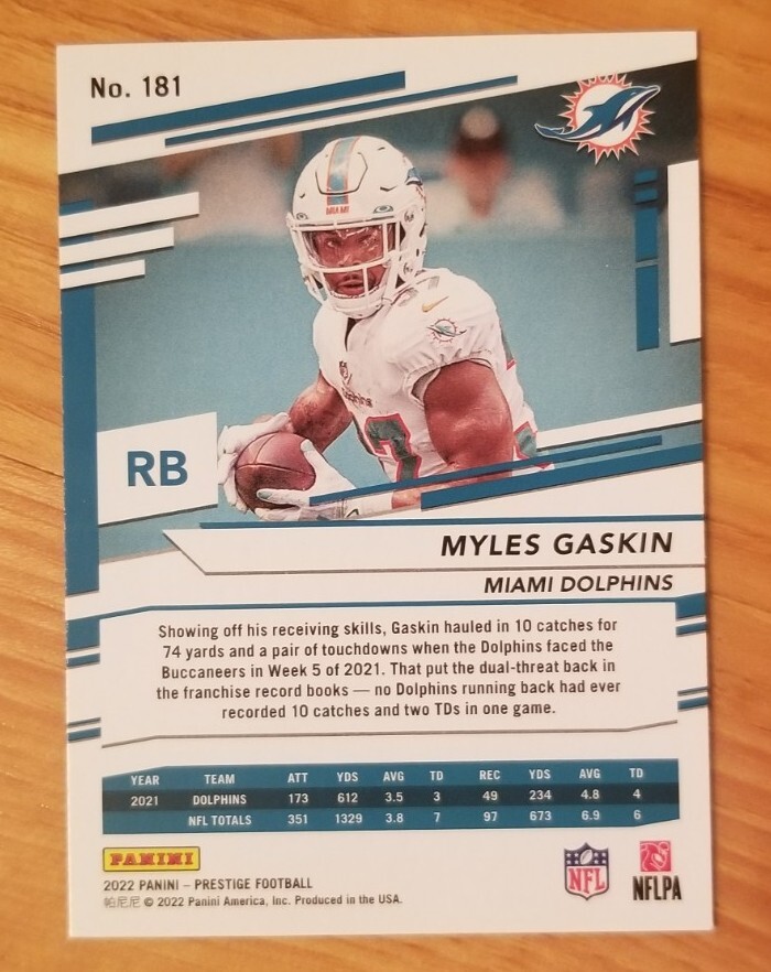 Myles Gaskin 2022 Prestige Xtra Points Galaxy Football Card | eBay