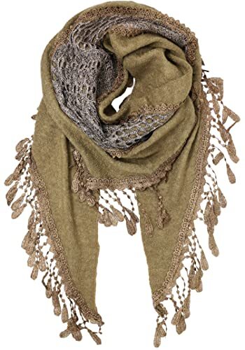 Womens Winter Triangle Scarf Hip Scarf Cover-up Lace Finish Scarf with ...