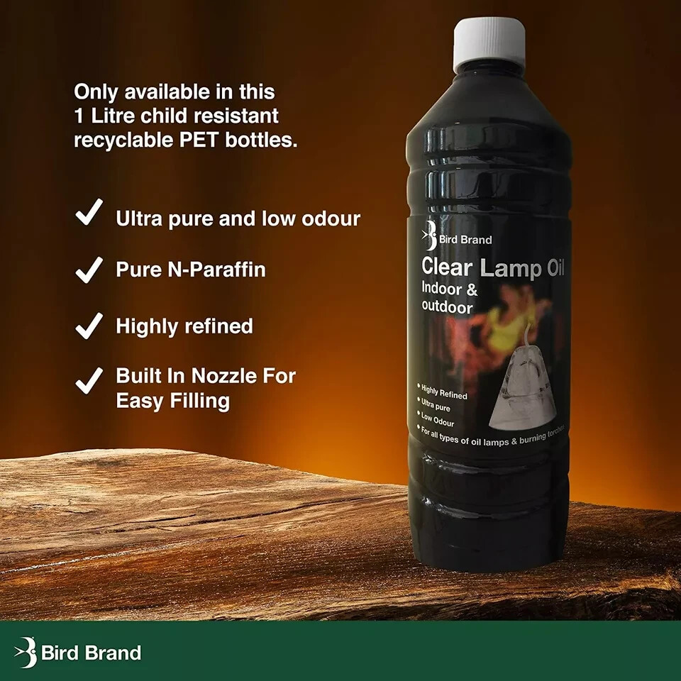 Bird Brand Clear Lamp Oil Indoor Outdoor Fuel Oil Lamps Burning Torches ...