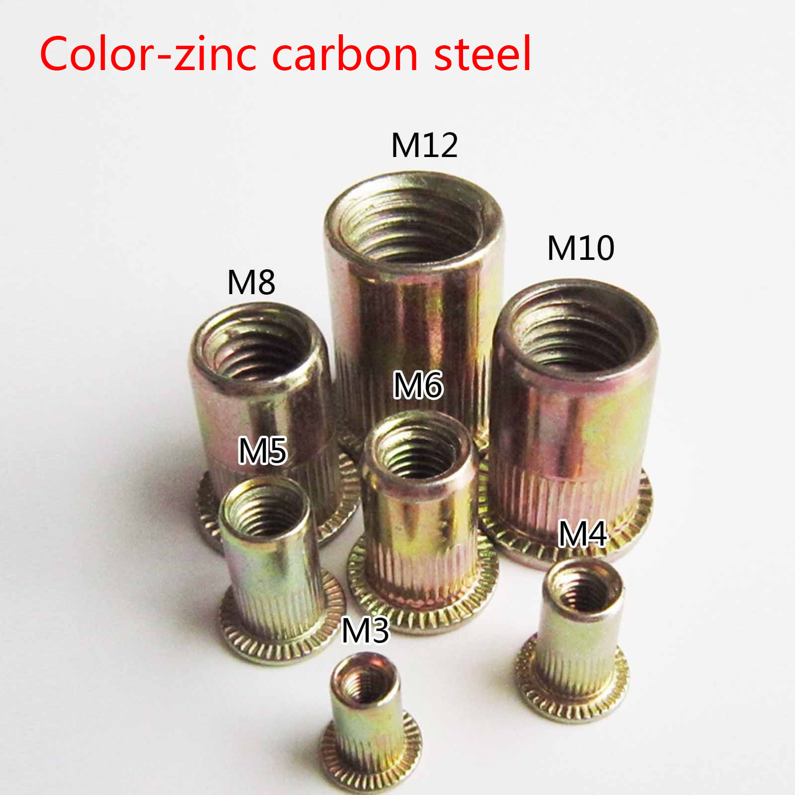 10/50/100x Flat Head Metric Threaded Blind Rivet Nut Insert Rivnut ...