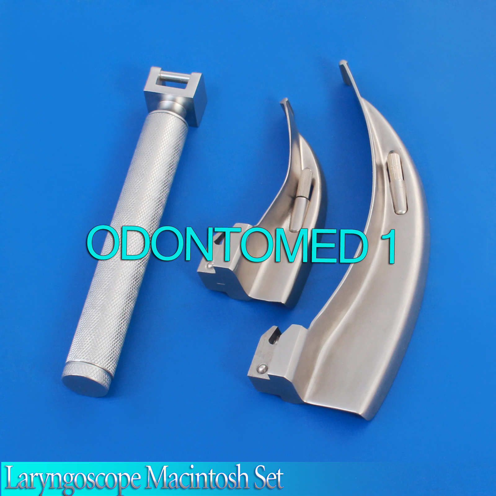 LARYNGOSCOPE SMALL HANDLE AA + 2 MACINTOSH BLADE #1 and #4 ENT ...