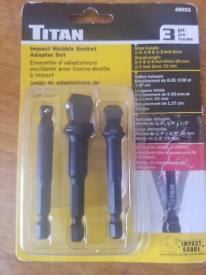 Titan 3 Piece Impact Wobble Socket Adapter Set 49003 | eBay